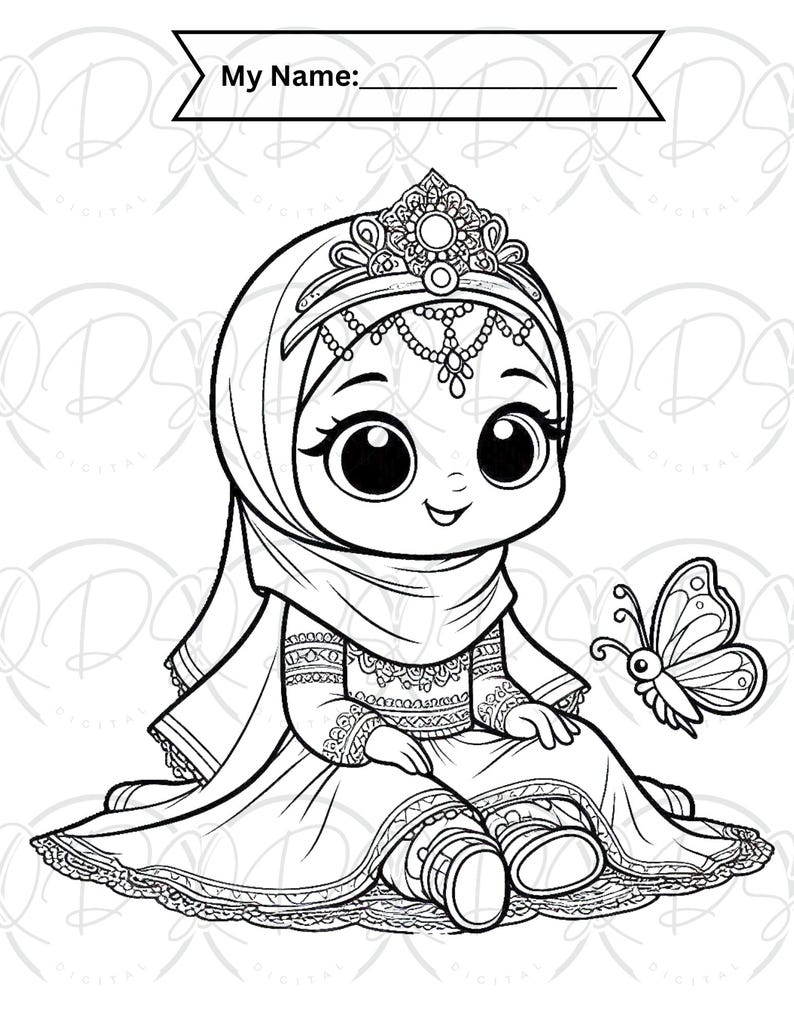 Easy Princess Coloring Book – Cute Activity Busy Book Sheets PDF Gift ...