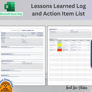 Lessons Learned Log Project Tracker: Action Item List (excel Template ...