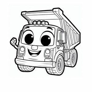 Big Trucks Coloring Book Printable PDF 85x11 30 Pages Kids Activity ...