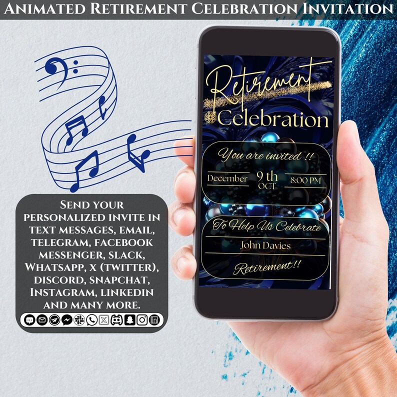 Digital Retirement Invitation Editable Canva Template Modern Retirement ...