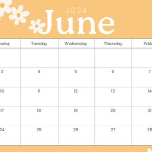 Printable June 2024 Monthly Calendar - Etsy Canada