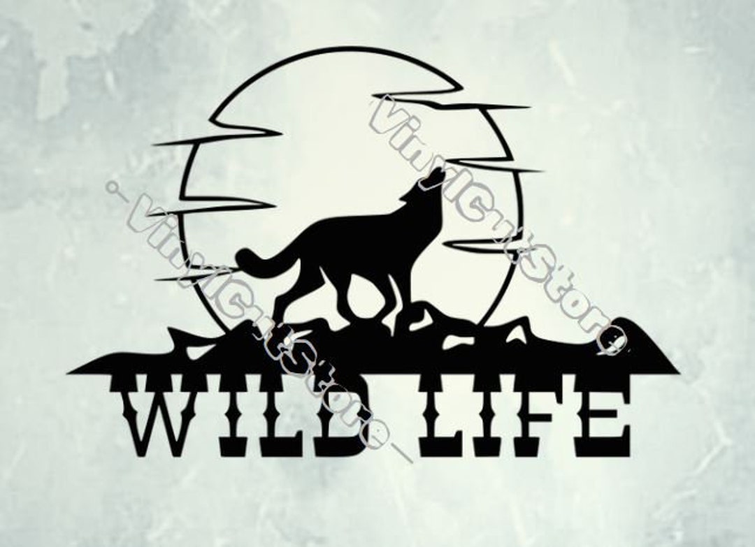 Wild Life Svg Png Files Laser Cut File Wolf Scene for Cricut Glowforge ...