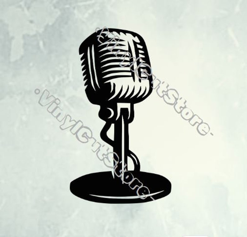 Microphone Svg Png Files , Cricut Cut File , Radio , Vintage , Vector ...