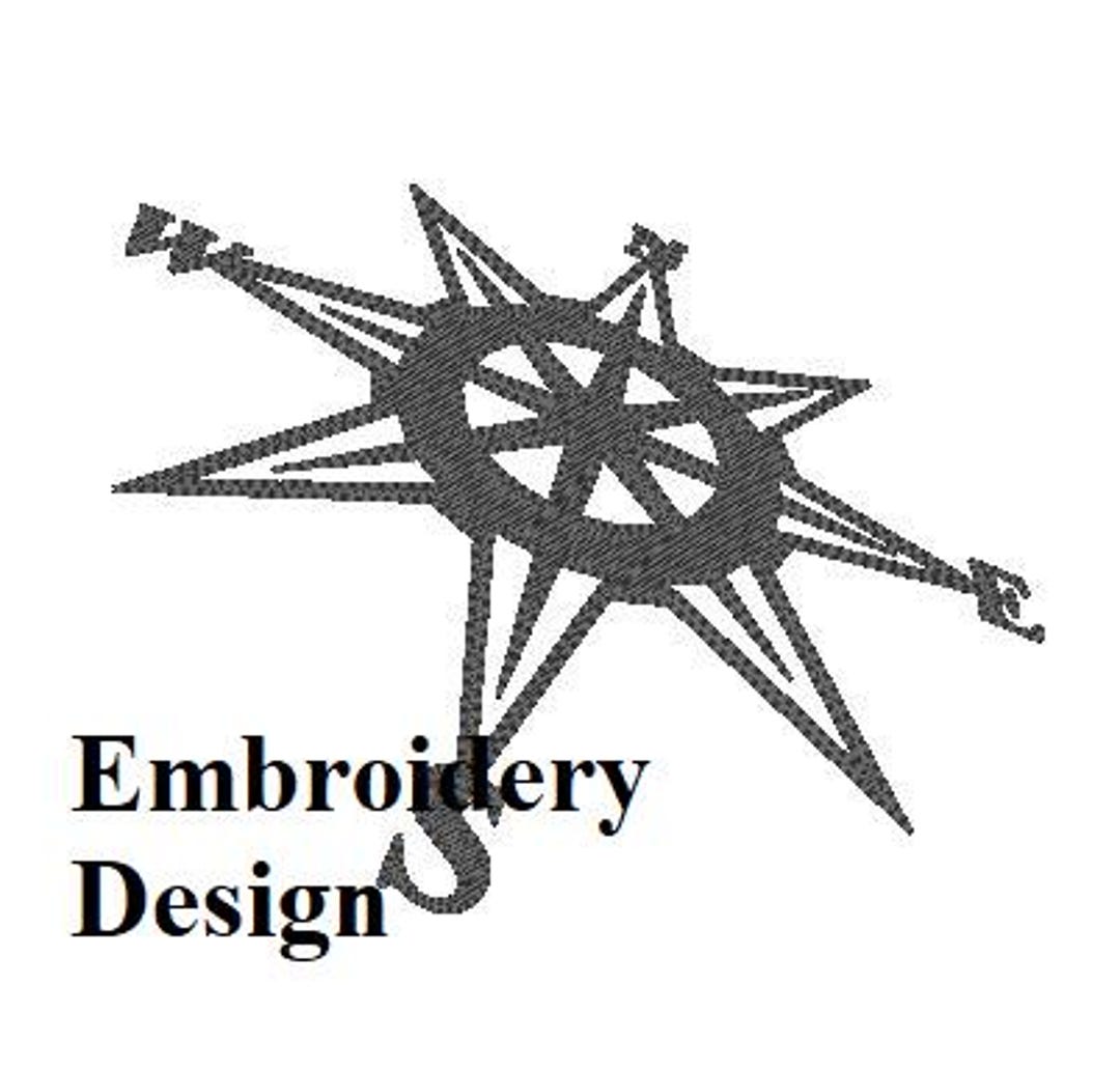 Compass Embroidery Files Machine Design Christian Pes Jef Dst Files - Etsy