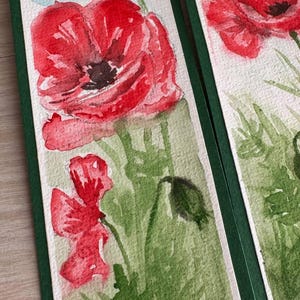 Watercolor Poppy Bookmark Set – Handmade Floral Bookmarks for Her ...