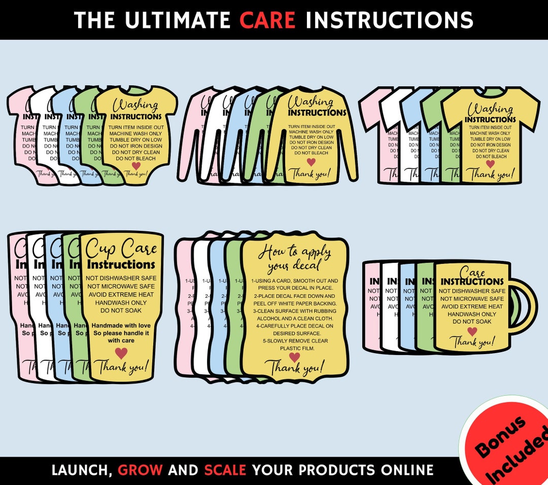 Care Card Digital Print Bundle| Care Card Bundle Printable PDF| Care ...