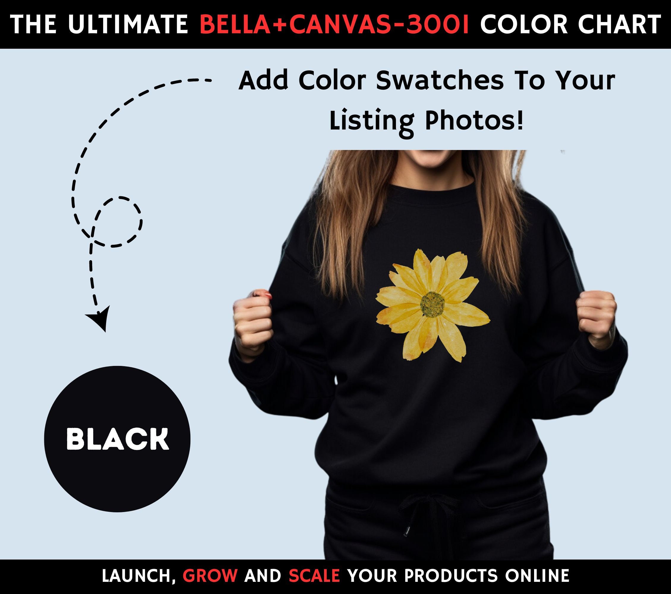 Editable Bella Canvas 3001 Color Chart| Editable Bella Canvas Color ...