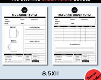 Editable Order Forms Bundle, Tshirt, Tumbler, Invoice Template ...