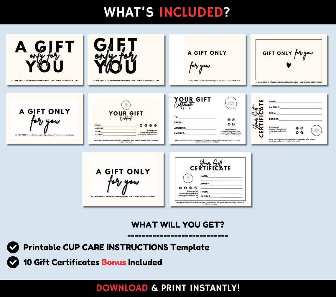 Mug Care Instructions Printable| Mug Care Card PDF| Small Business ...