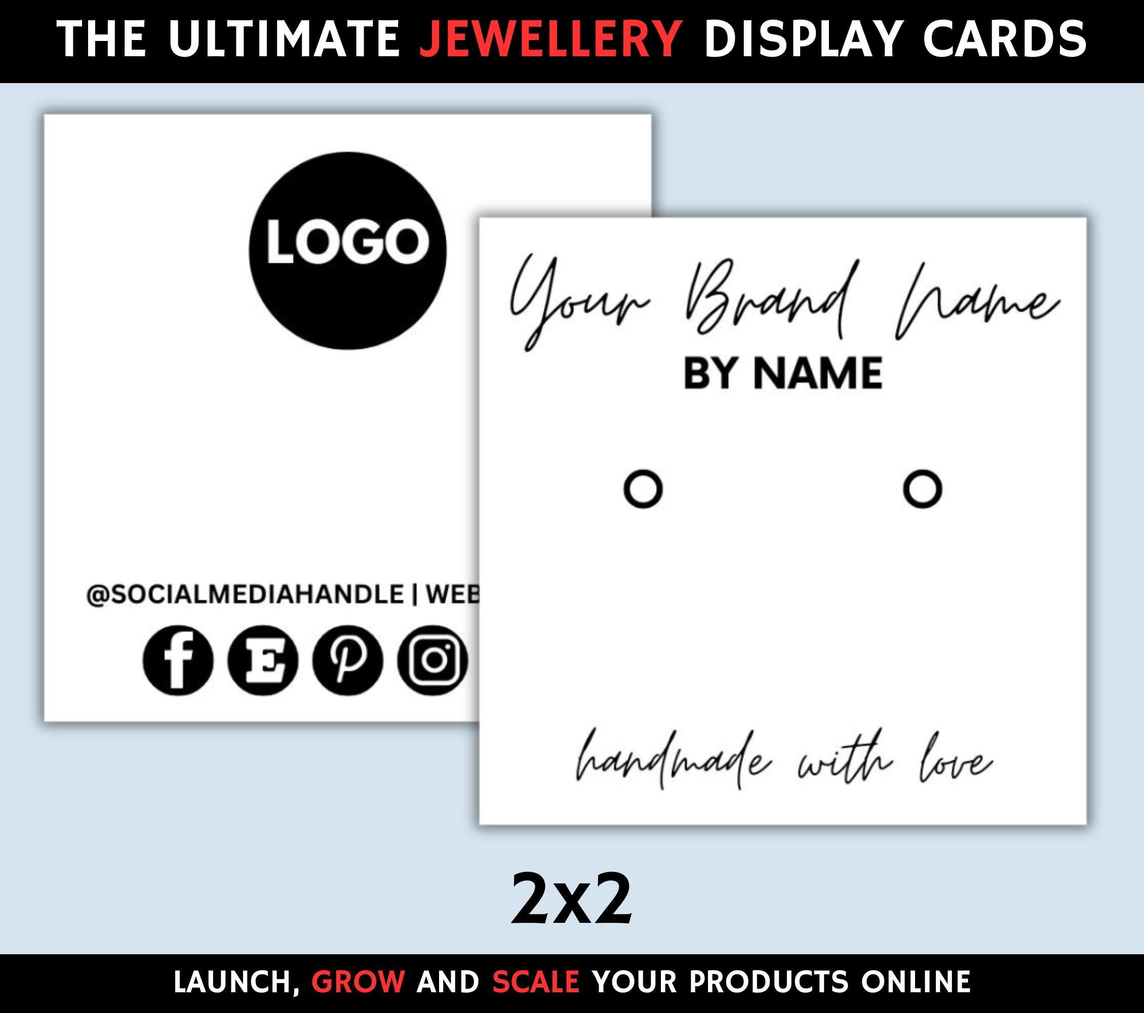 Editable Jewelry Display Card Template| Printable Earrings Display ...