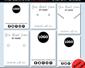Editable Jewelry Display Card Template| Printable Earrings Display ...