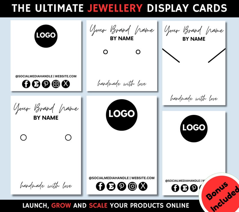 Editable Jewelry Display Card Template| Printable Earrings Display ...