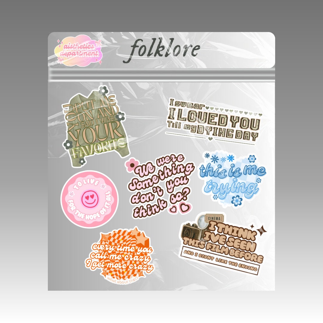 Taylor Swift Sticker FOLKLORE Pack Printables - Etsy