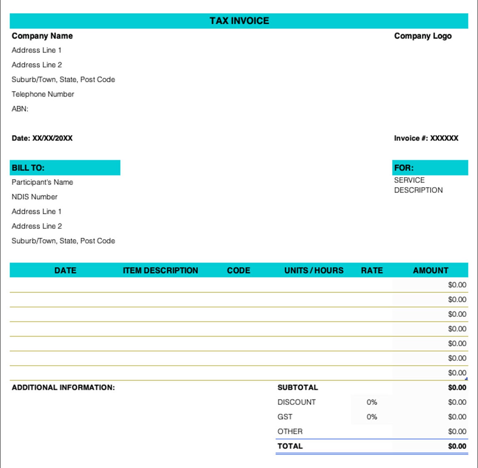 Customisable NDIS Invoice & Quote Template - Easy Invoicing for Service ...