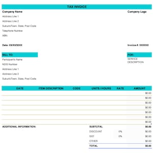 Customisable NDIS Invoice & Quote Template - Easy Invoicing for Service ...