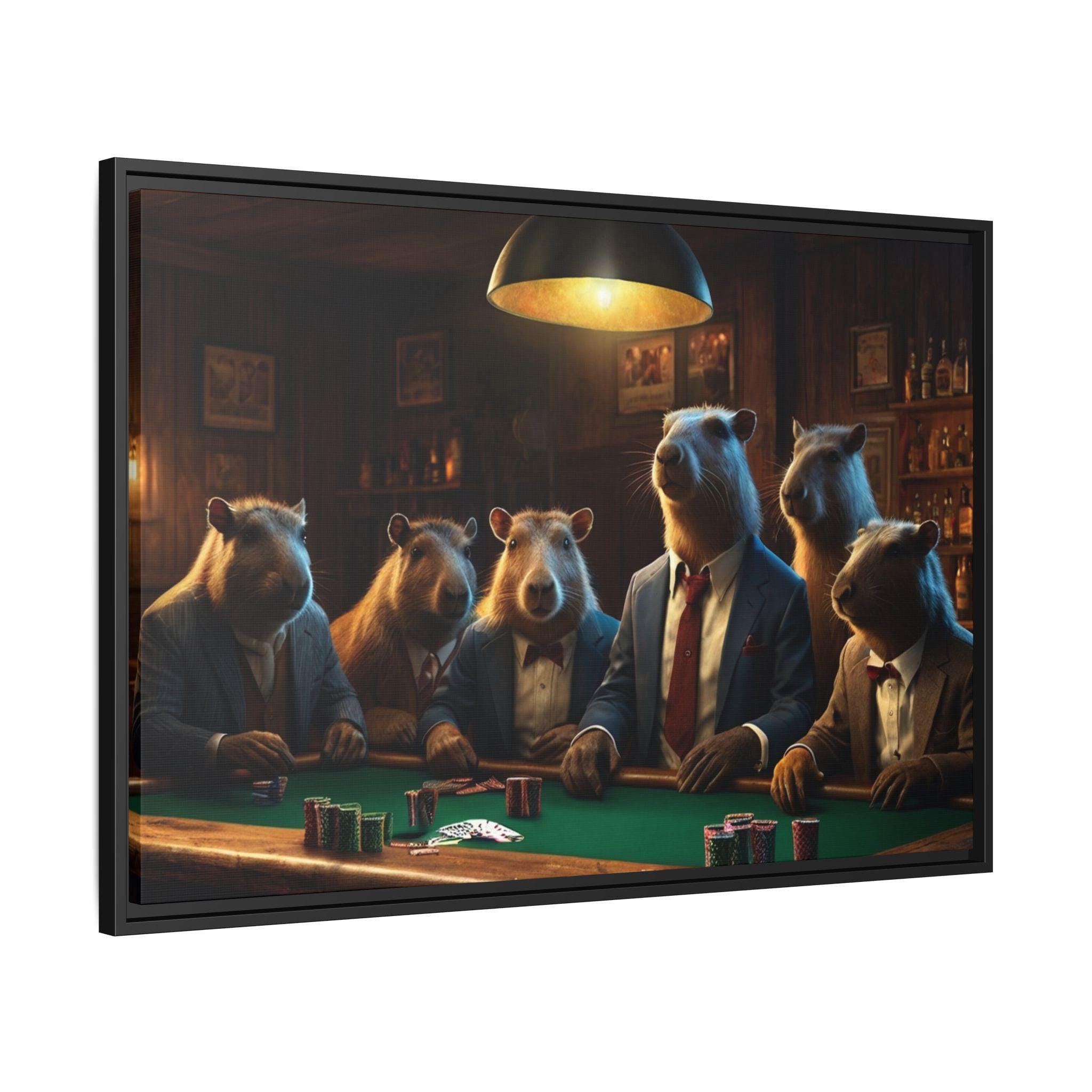 Capybara Portrait Art Painting Whiskey Bar Pub Beer Poker Casino ...