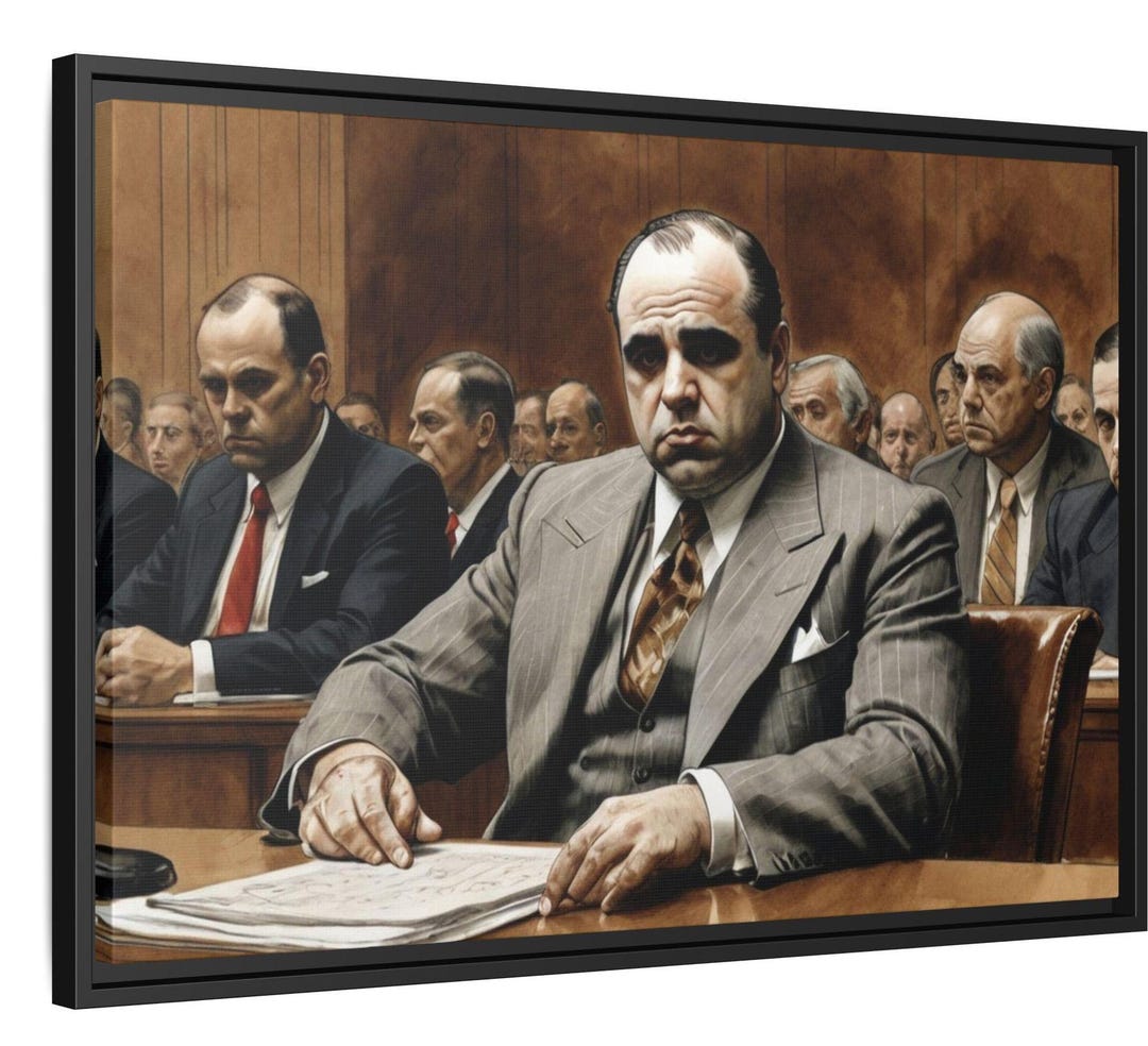 Al Capone Court Sketch - Art Framed Canvas - Etsy