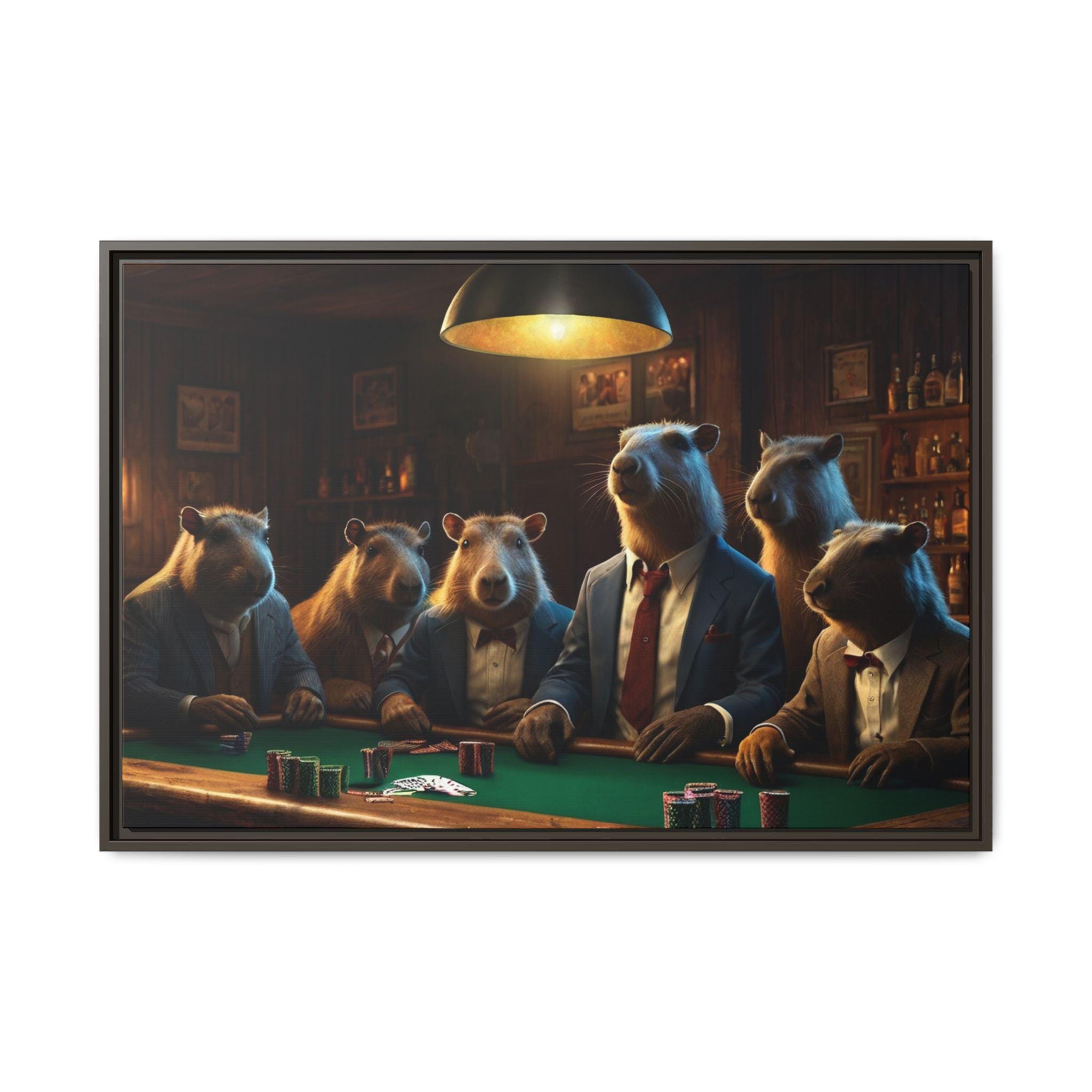 Capybara Portrait Art Painting Whiskey Bar Pub Beer Poker Casino ...