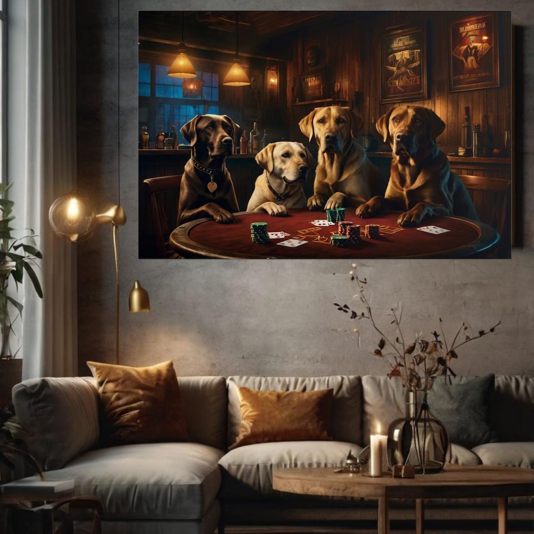 Dogs Playing Poker - Labrador Retriever Art - Dog Poker Print Poster ...