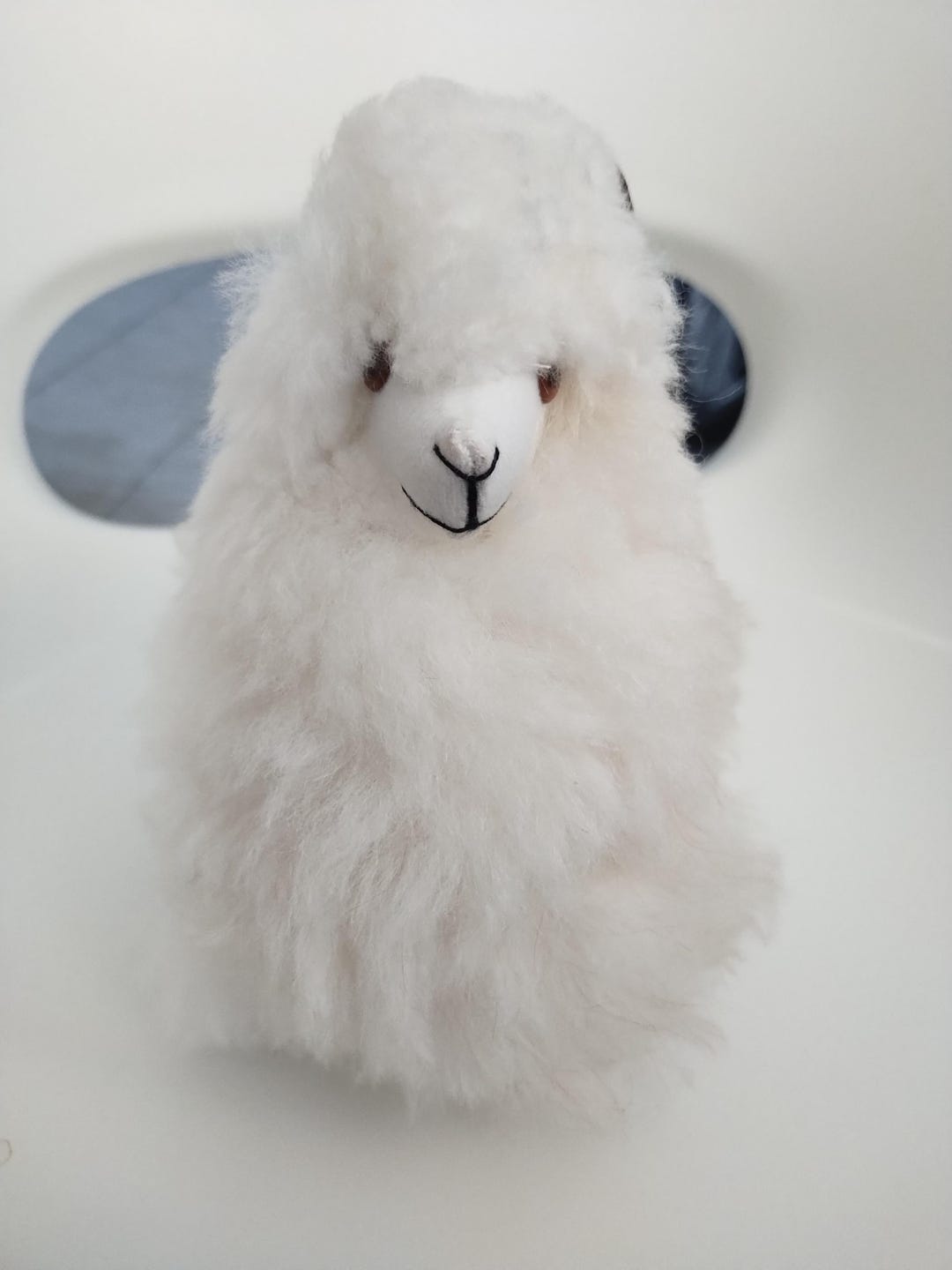 BABY Alpaca Wool Plushie Llama White Fluffy Furry Llamas Decorative ...