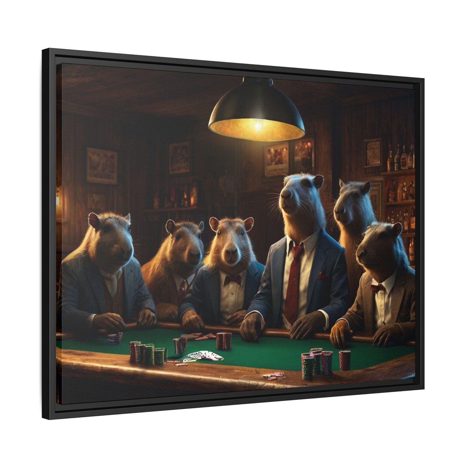 Capybara Portrait Art Painting Whiskey Bar Pub Beer Poker Casino ...