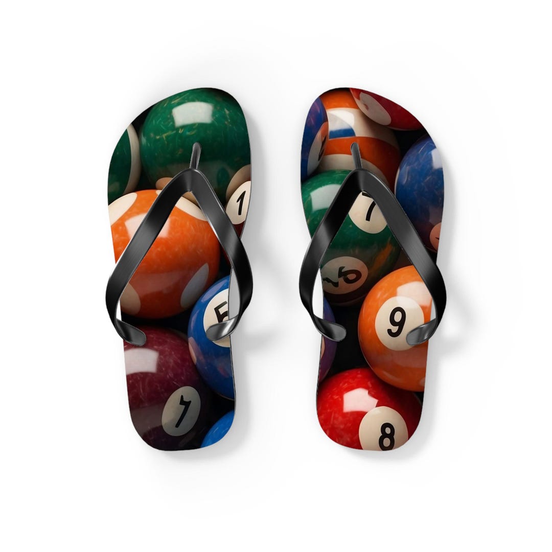 BILLIARDS Flip Flops Sandals POOL Table Style - Etsy