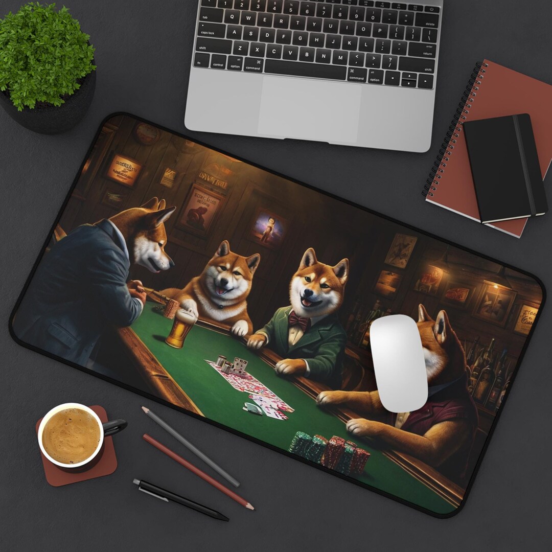 Shiba INU Dog - Pet Desk Mat Pad - Whiskey Bar Pub Beer Poker Casino ...