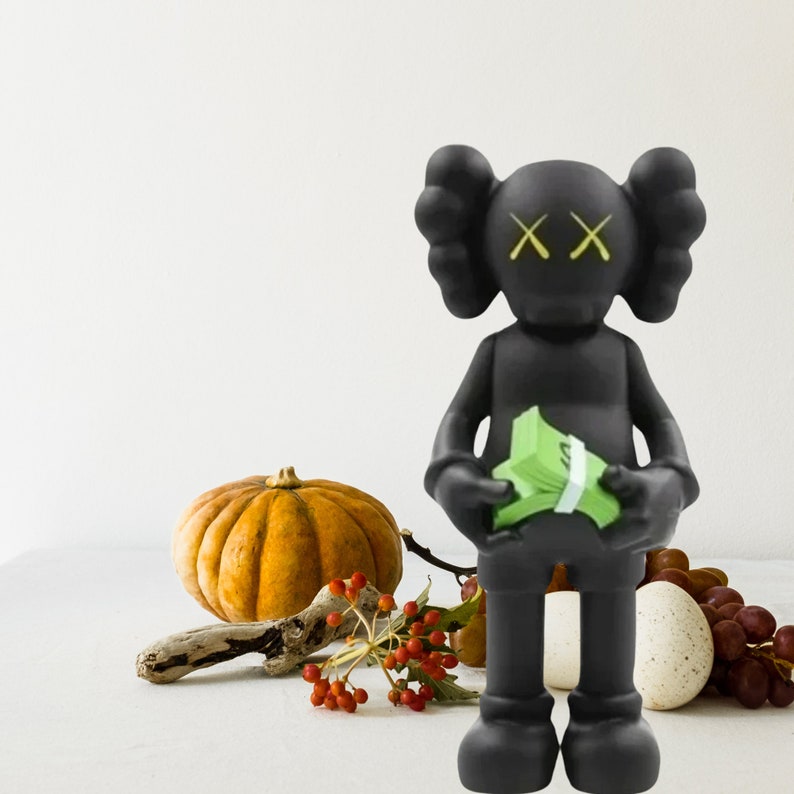 KAWS Inspired Money Counting Statue Modern Art Decor Hypebeast Figure ...