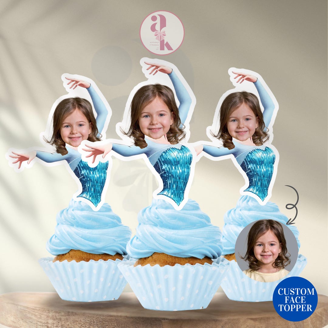 Princess Cupcake Topper Custom Photo Cupcake Topper Elsa Cake Topper ...