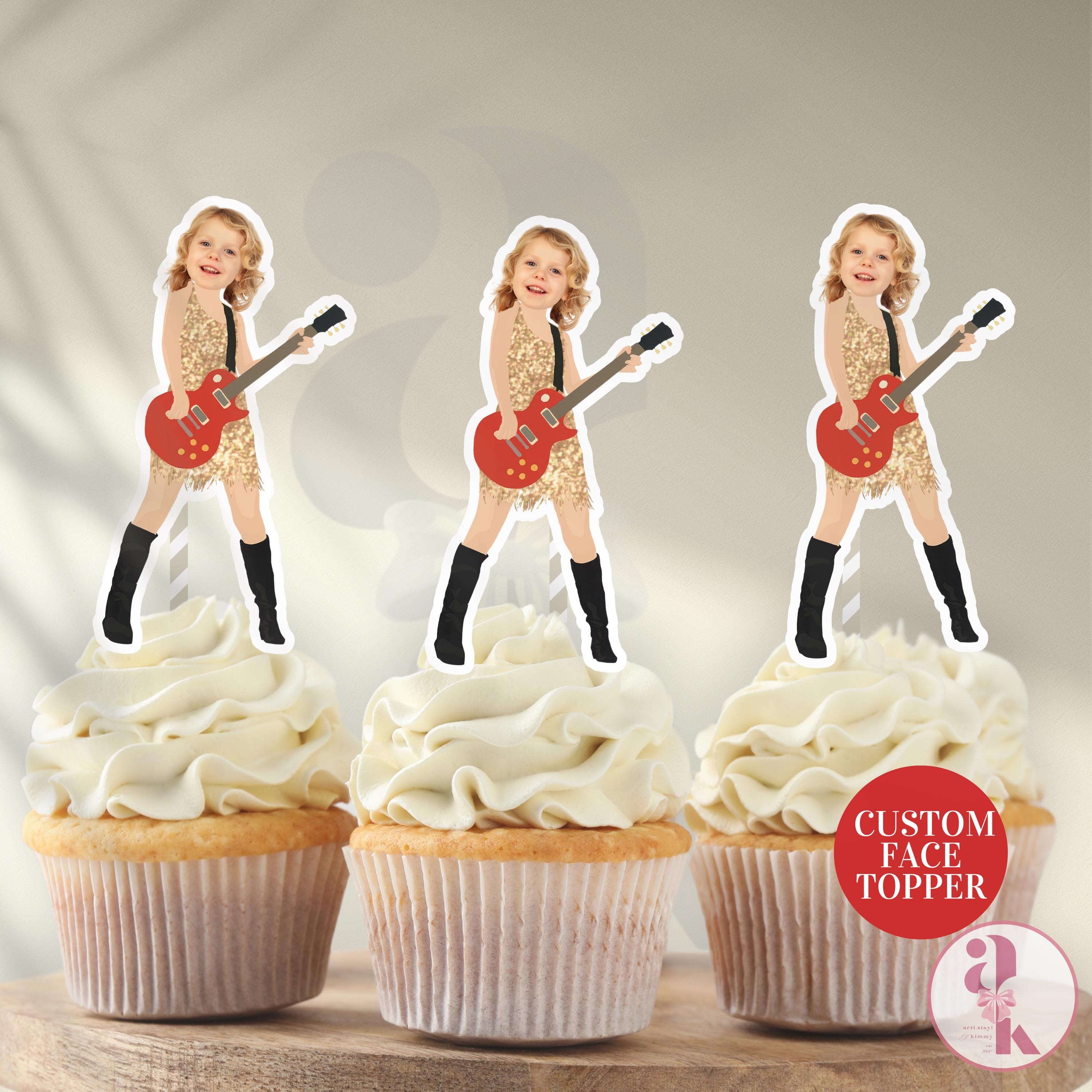 Taylor Custom Face Cupcake Topper Swifty Party Decor Personalized ...