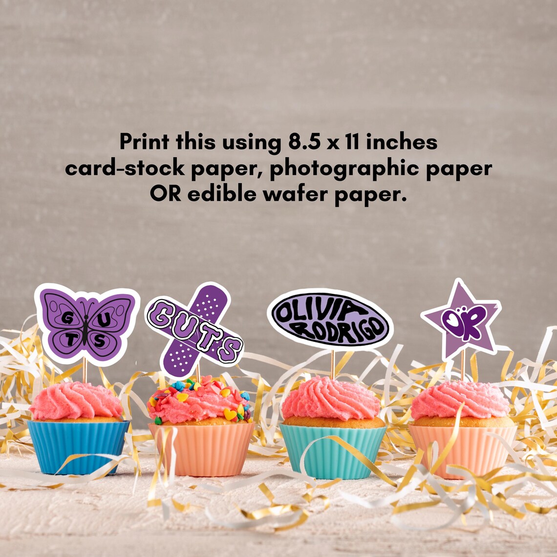 Cupcake Toppers Printable Cupcake Decor Olivia Birthday Party Cake ...
