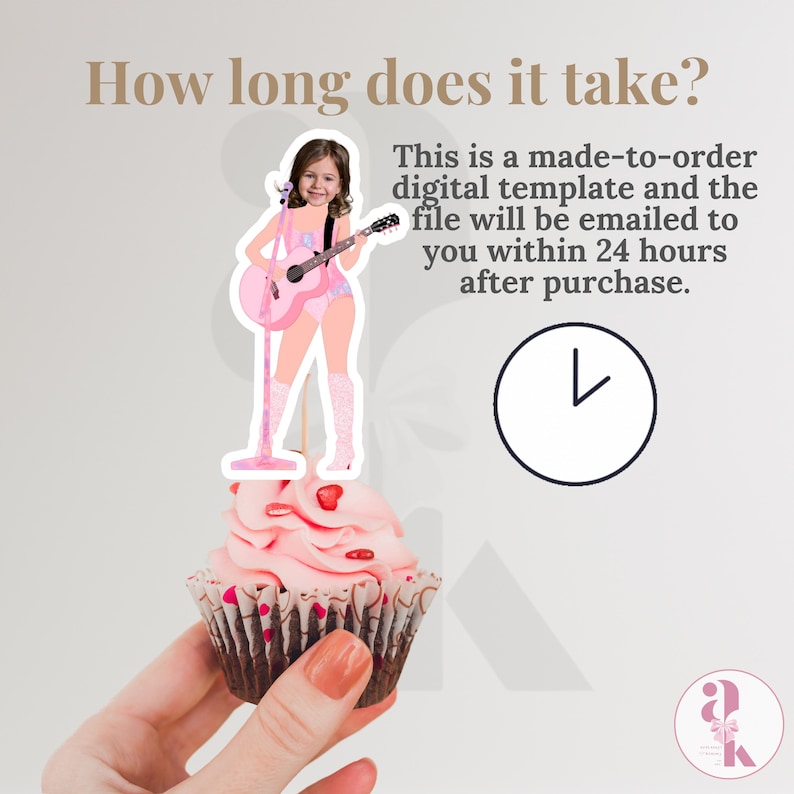 Taylor Cupcake Topper Swifty Party Decor Lover Eras Outfit Custom Face ...