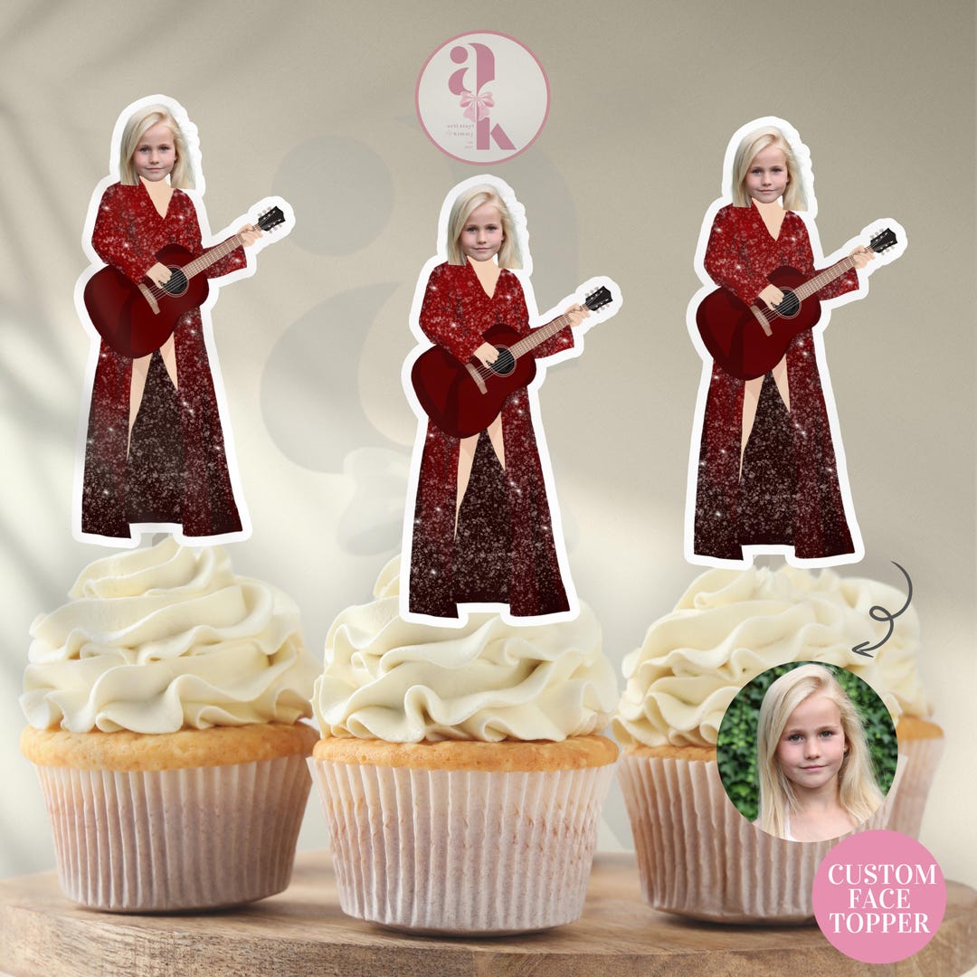Swifty Custom Face Cupcake Topper Eras Tour Outfit Taylor Birthday ...