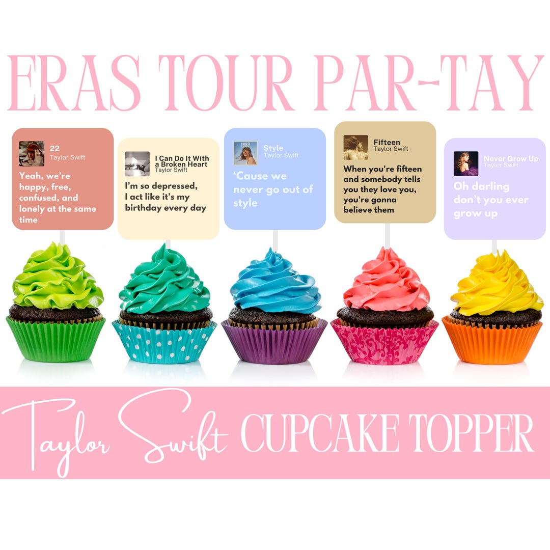 Swiftie Cupcake Toppers Taylor Swift Cake Topper Eras Tour Party ...
