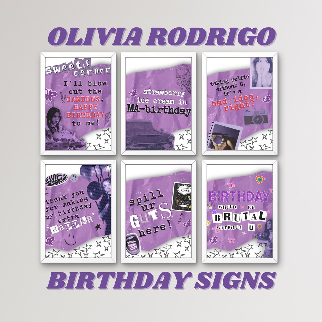 Olivias Birthday Sign Template Poster Birthday Party Sign Olivia Party ...