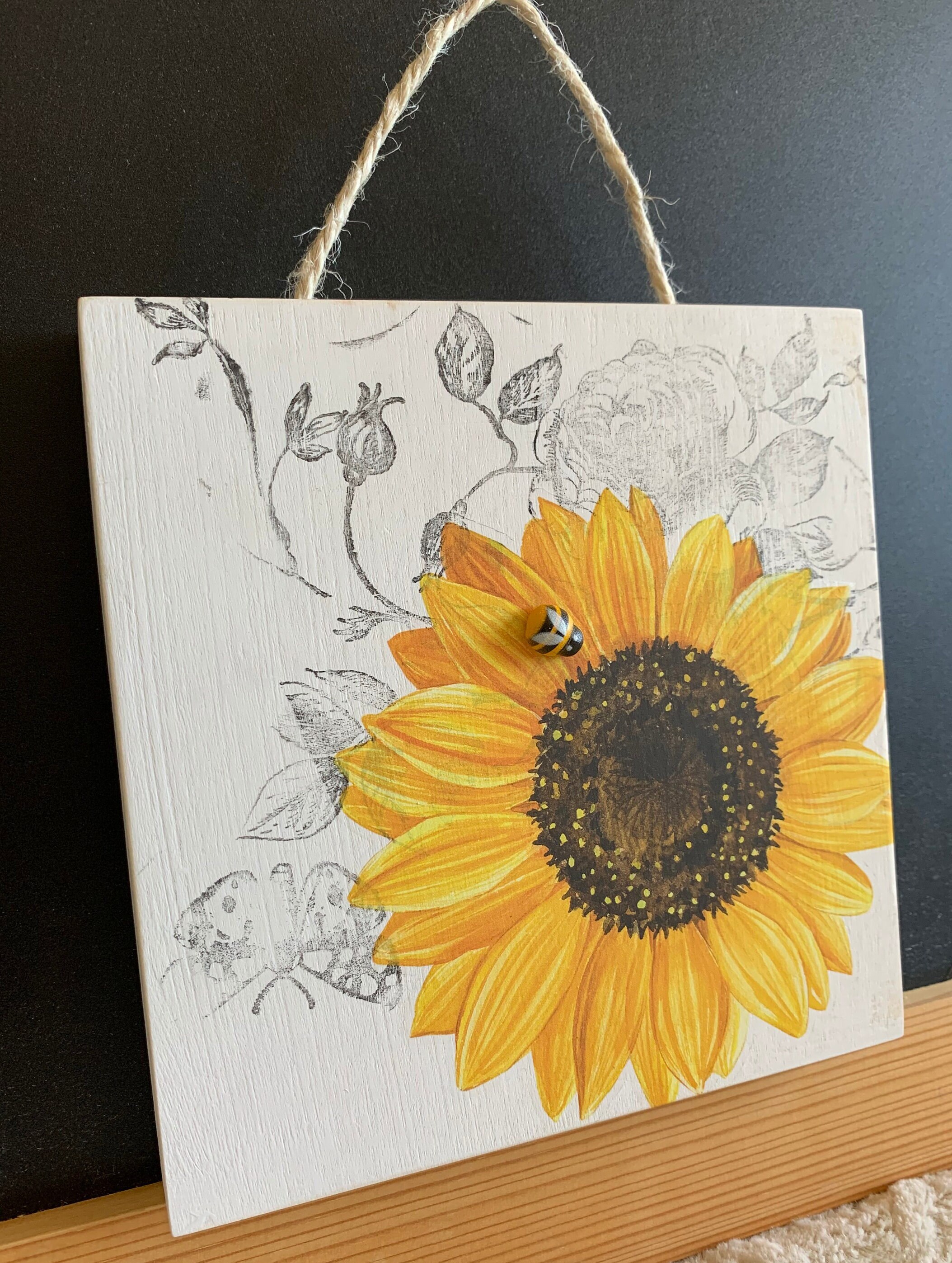 Sunflowers Sign With Bees Sign With Sunflower for Front Door Sign for ...