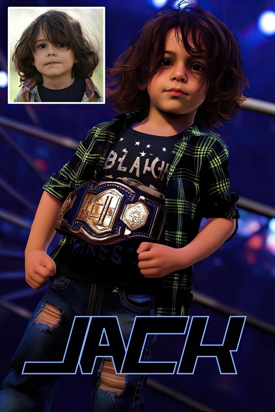 Wrestling Video Game Custom Character Portrait | Realistic Video Game ...