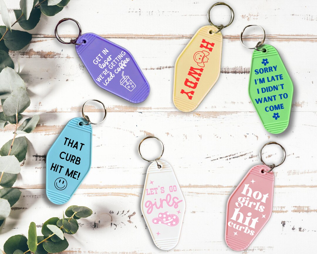 Trendy Motel Keychain | Silly Quote | Gift for Her | Retro Style ...