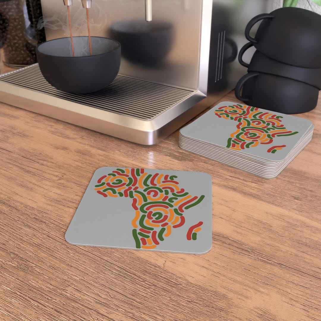 African Map Coasters - Set of 50 or 100 Vibrant and Durable Drink ...