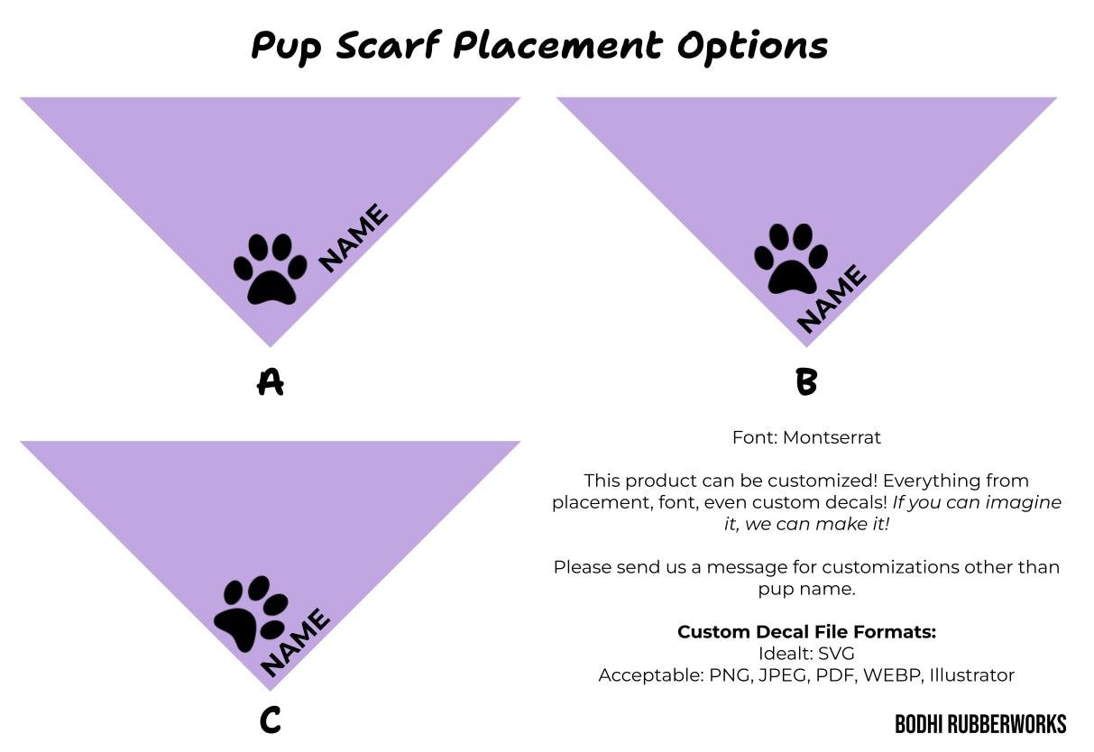 Latex Puppy Scarf/bandana, Paw Print Decal, Customizable, Handmade - Etsy