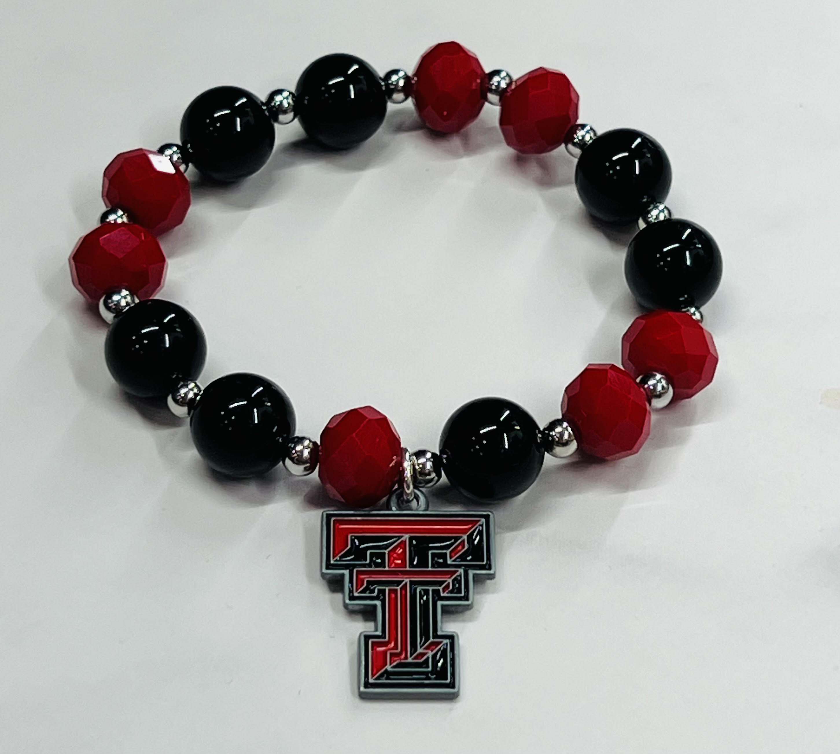 Women's Texas Tech Charm Bracelet in Red, Black and Silver, Handmade ...