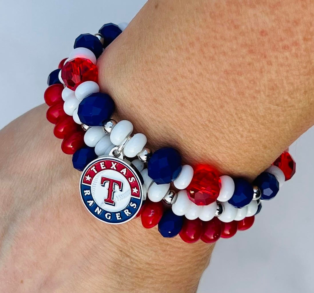 Texas Rangers Themed Women's Bracelet Stack, Blue, Red, White and ...
