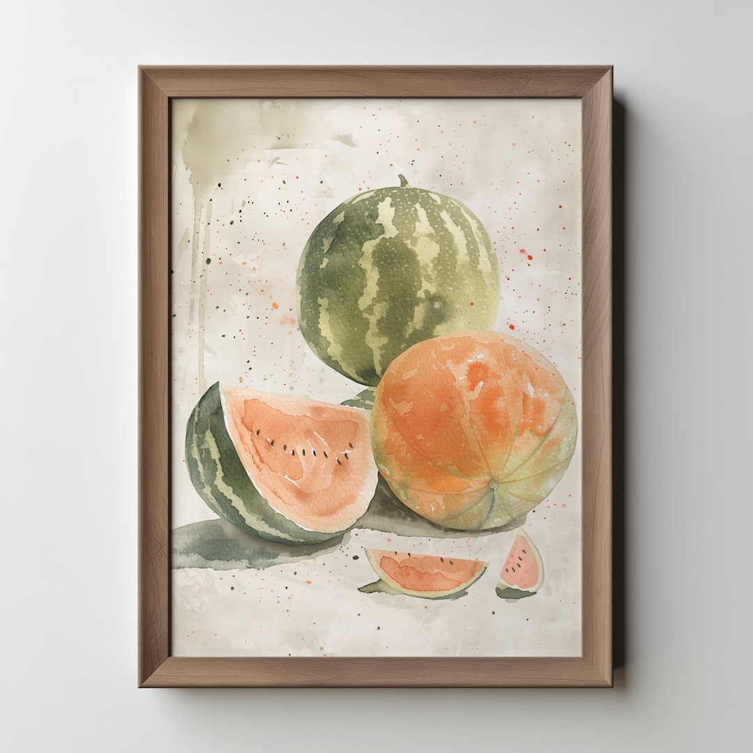 Watermelon Digital Art, Watermelon Print, Watermelon Wall Art, Red ...