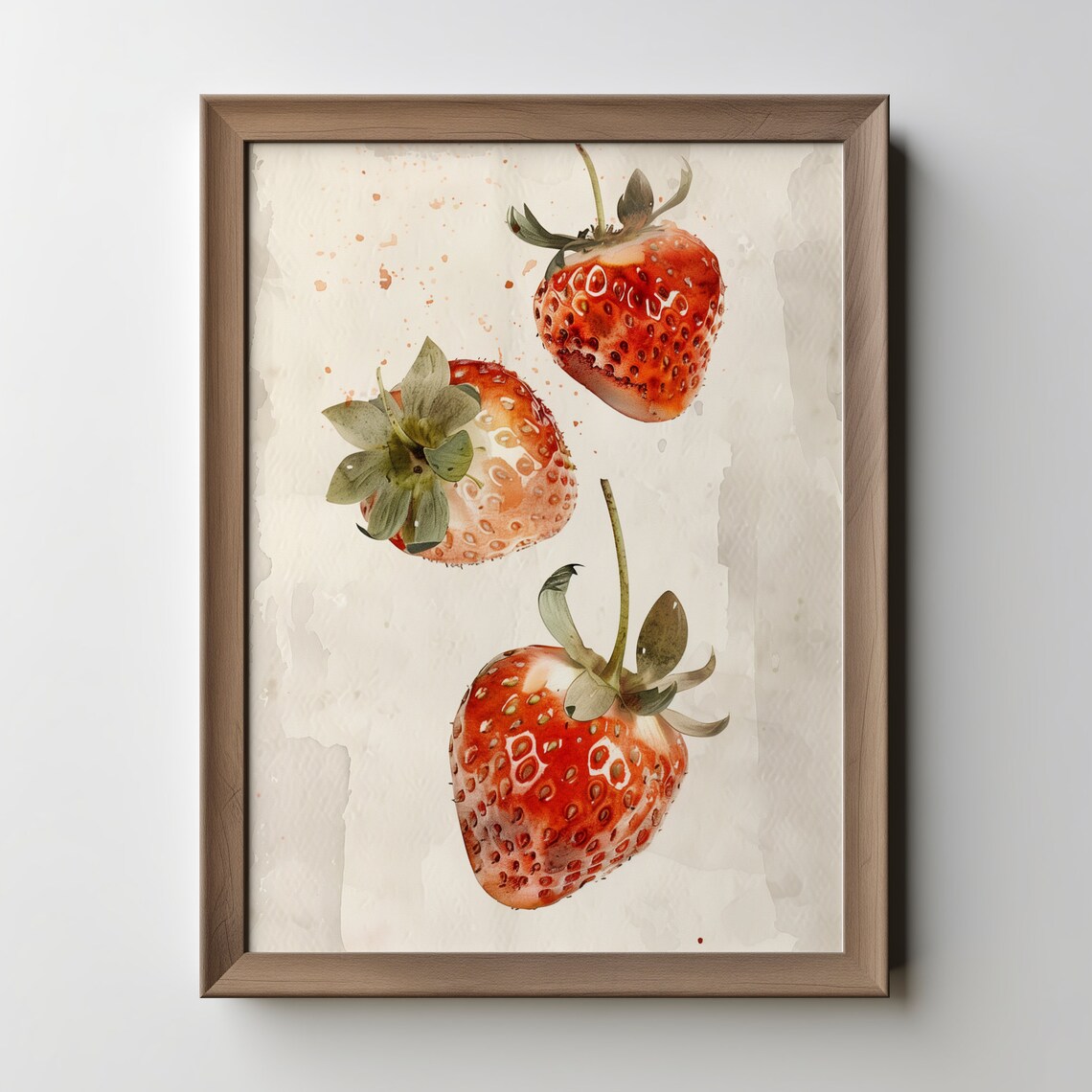 Strawberry Digital Art, Strawberry Print, Strawberry Wall Art, Red ...