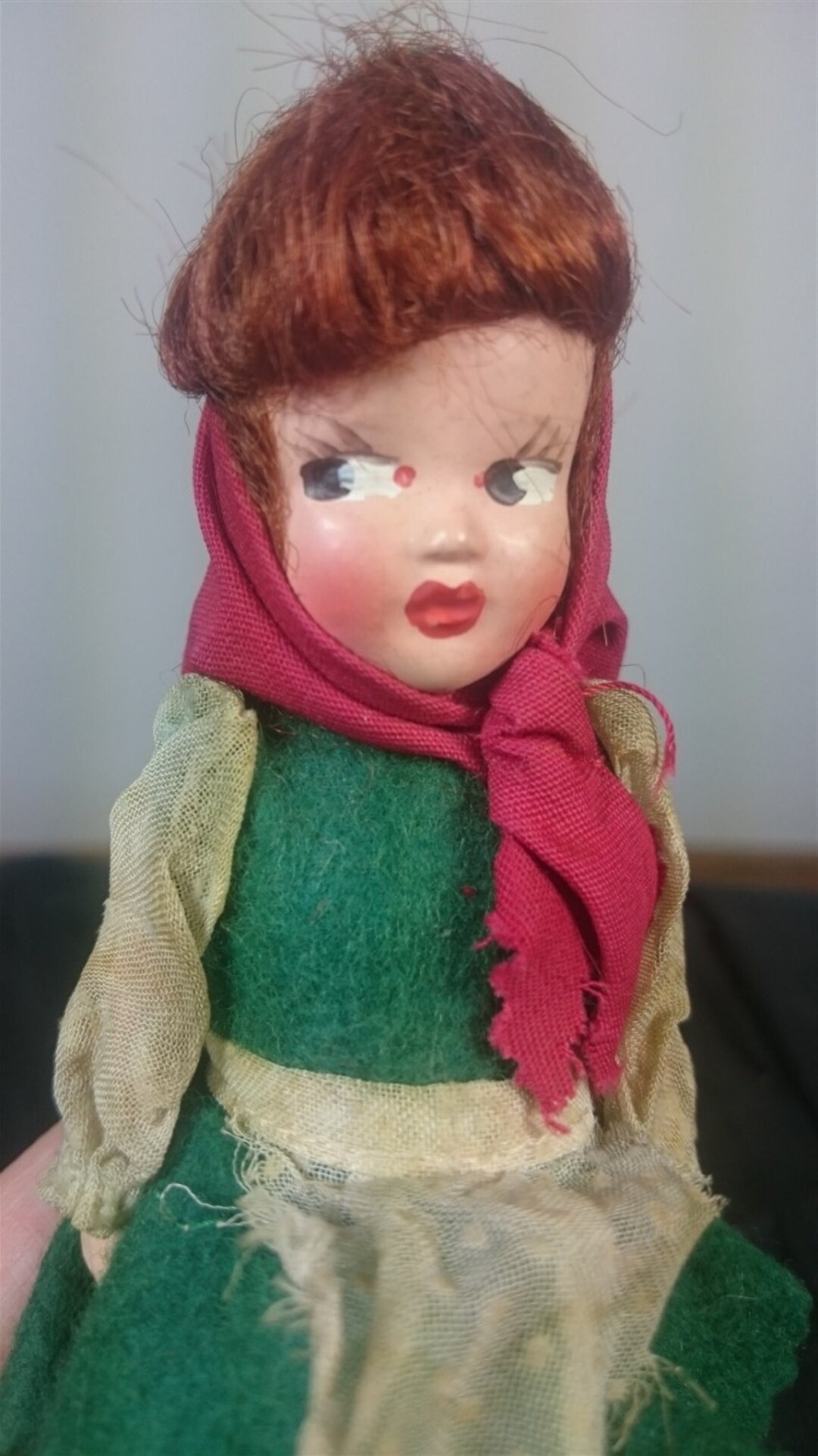 Vintage Red Hair Doll With Original Costume Clothing Etsy