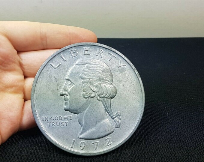 Vintage Quarter Dollar Coin 1972 Over Sized Huge Large 3 Inch Giant ...