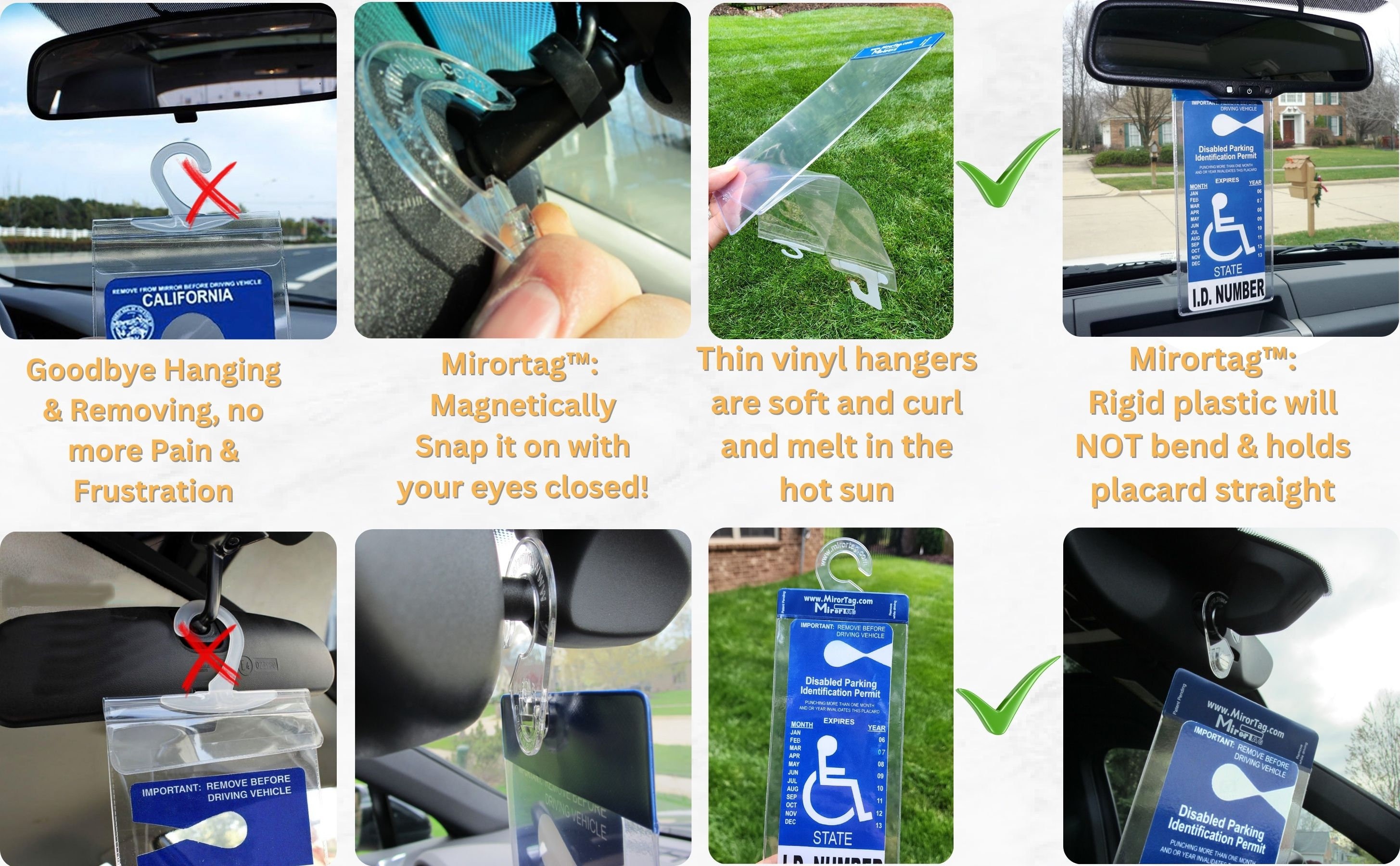 Handicap Parking Placard Tag Holder - Short Size for Louisiana ...