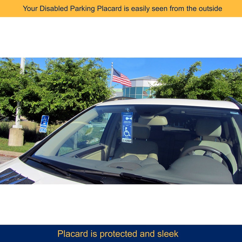 Handicap Placard Protective Holder With Suction Cup. Magnetically ...