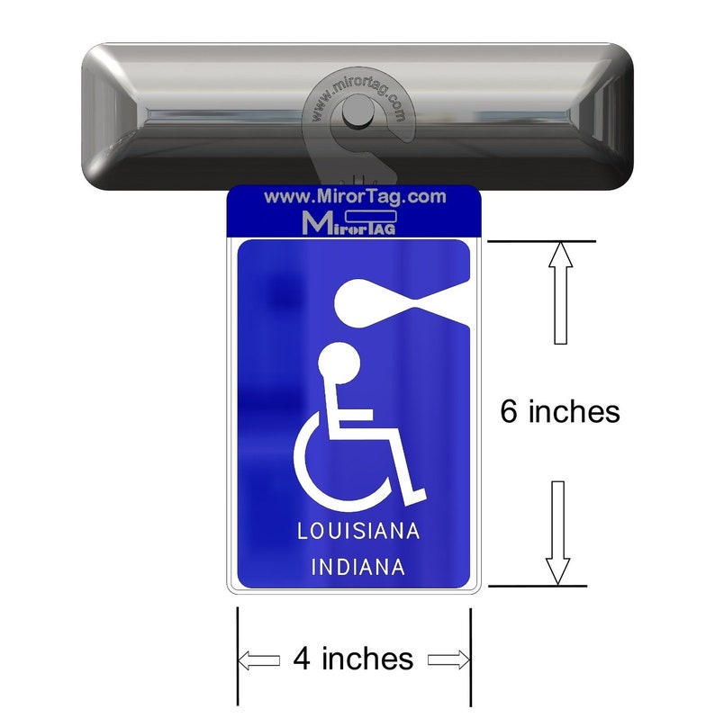 Handicap Parking Placard Tag Holder - Short Size for Louisiana ...