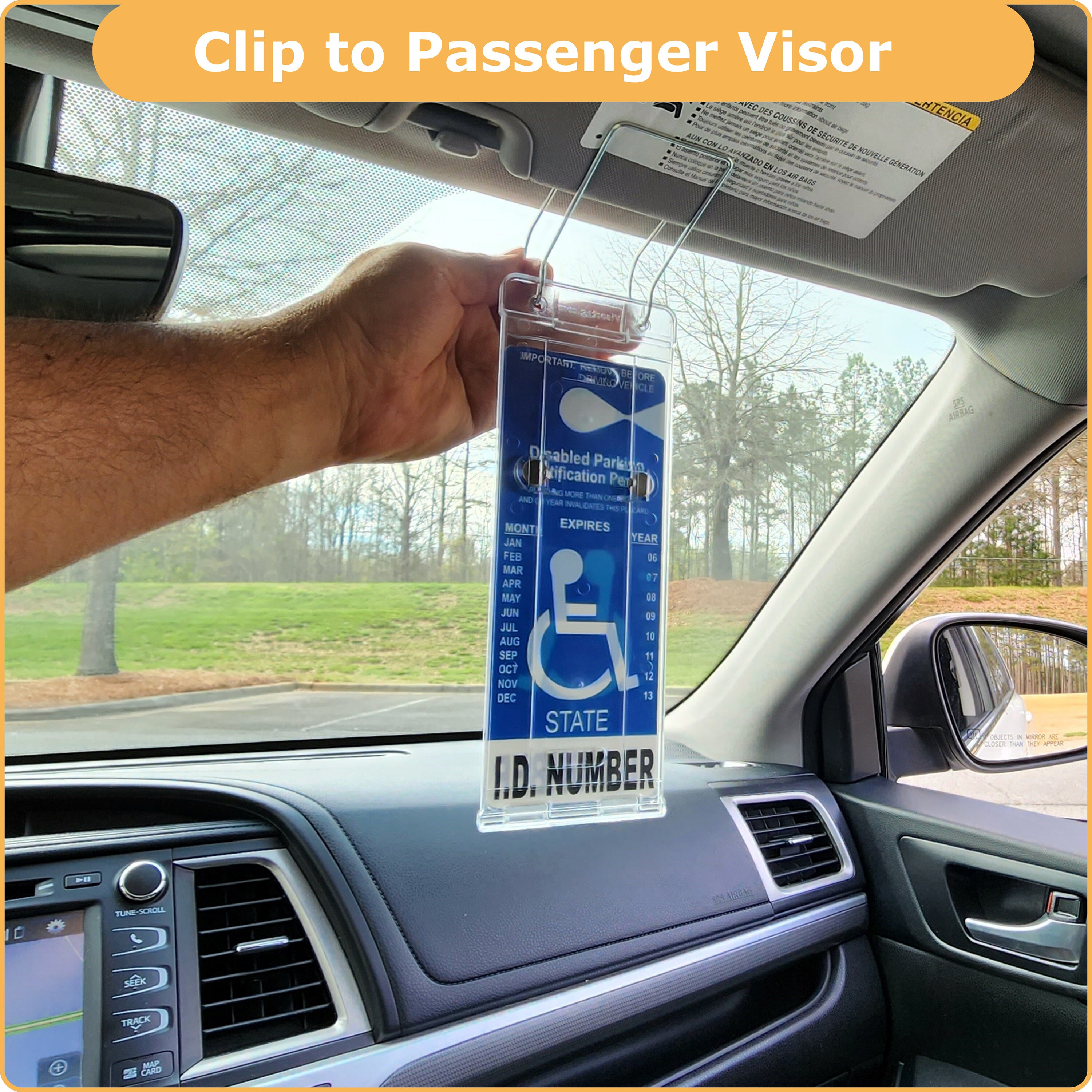 Best Handicap Parking Tag Holder V115. Easily Protect, Display & Swing ...